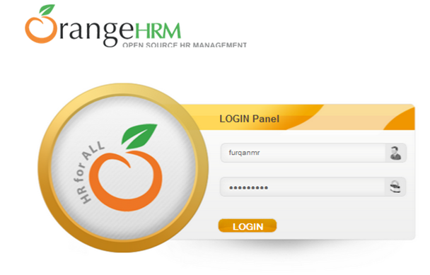 Windows: Fungsi Aplikasi OrangeHRM