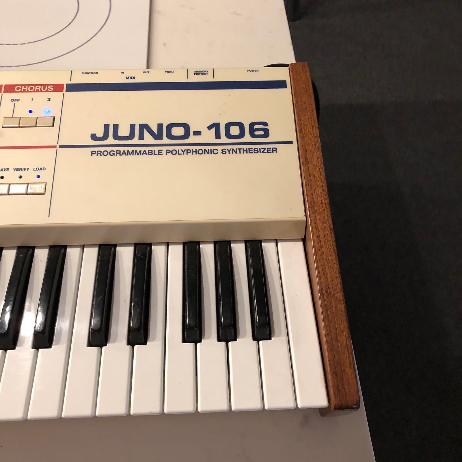 MATRIXSYNTH: Cream White Roland Juno-106 Analog Polyphonic Synthesizer ...