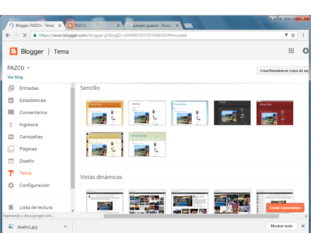 PAZCU: ¿Cómo cambiar el diseño de nuestro blogger?