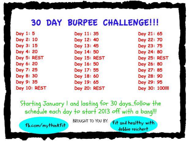 30 Day Burpee Challenge - Fit and Healthy with Debbie