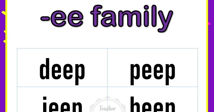 Teacher Fun Files: Long E Word Family Chart