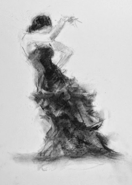 Connie Chadwell's Hackberry Street Studio: Flamenco in Charcoal ...