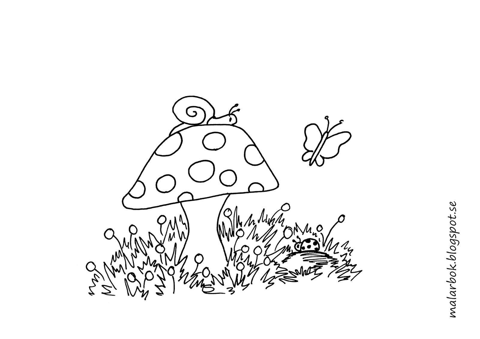 Emmas Målarboks-blogg: Målarbok, tecknad flugsvamp