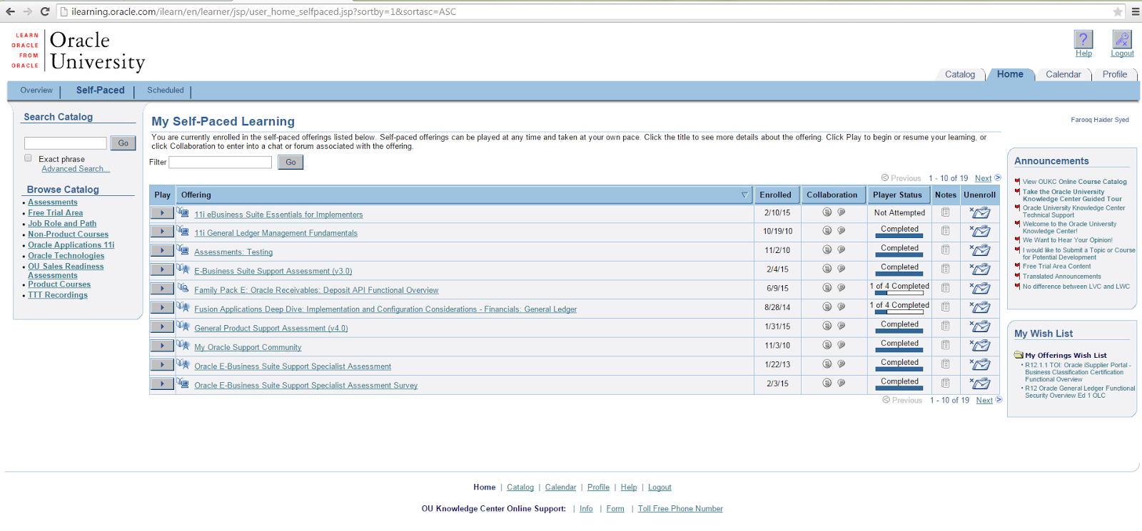 Oracle ilearning : My Self-Paced Learning