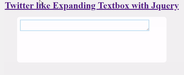 Twitter Like Expanding Textarea Box With Jquery Skptricks