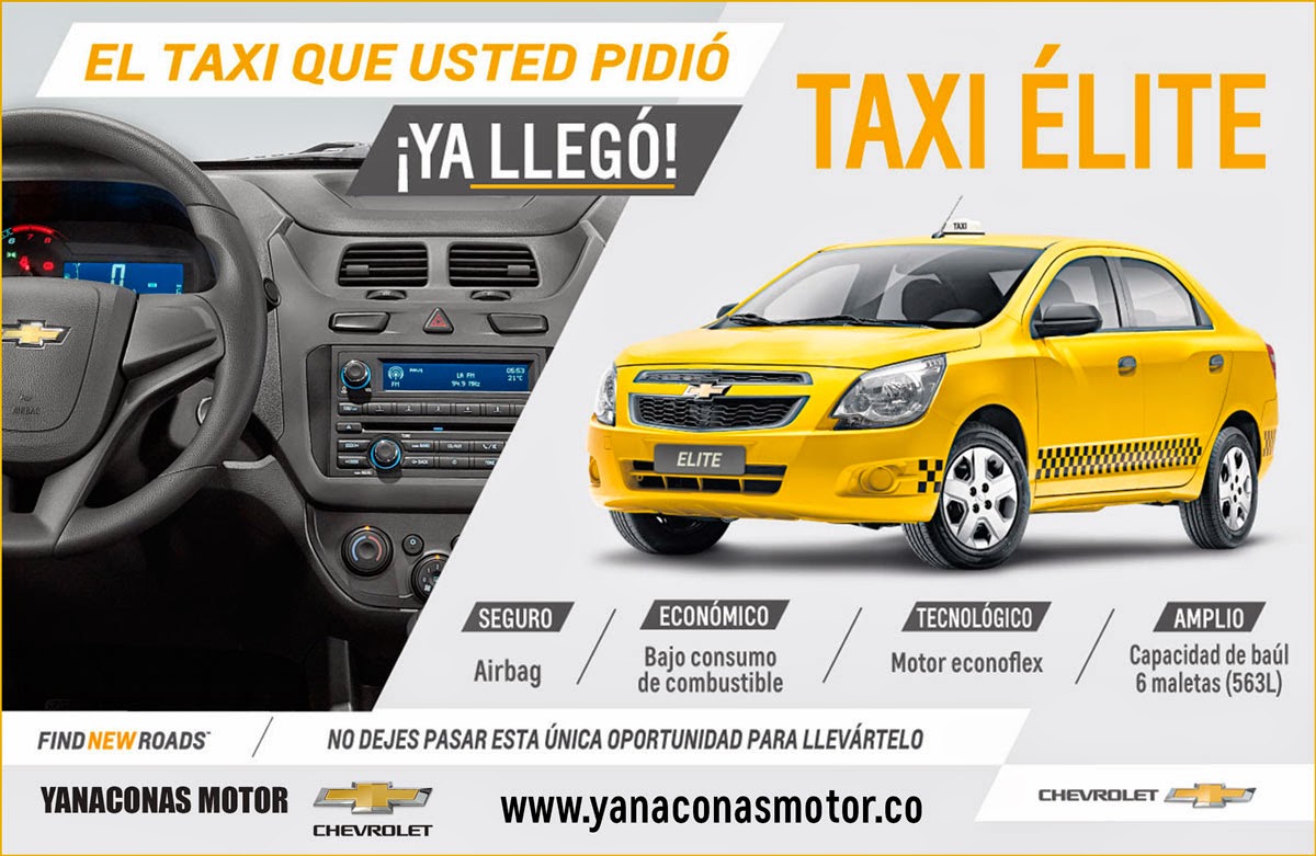 Taxi Élite - Yanaconas Motor - Concesionario Chevrolet - Carros Nuevos ...
