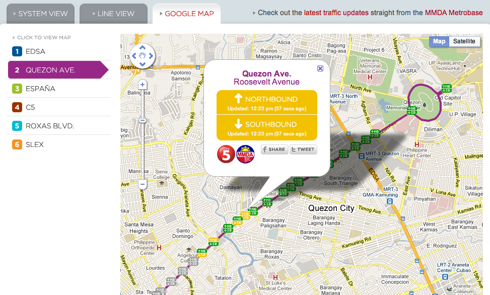The Philippine Beat: MMDA + Interaksyon 5 = Metro Manila Traffic Navigator