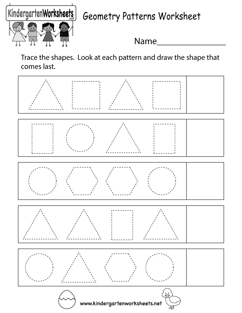 Geometry patterns worksheet printable - Für Kinder