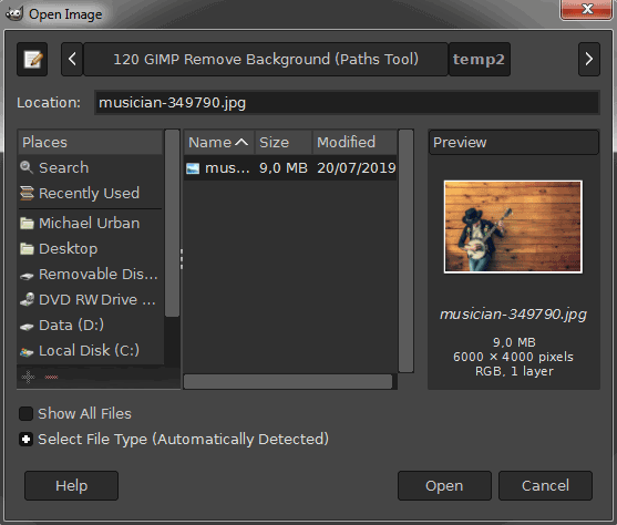 PhotoEffect: How to remove background in GIMP (Paths Tool)