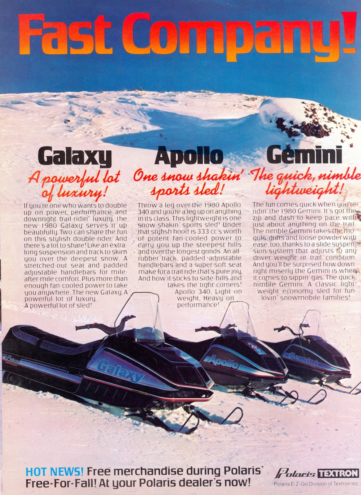 CLASSIC SNOWMOBILES OF THE PAST: 1980 POLARIS ADVERTISEMENT