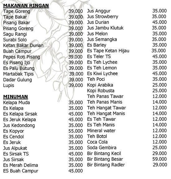 Harga Menu Resto Talaga Sampireun Terbaru 2017