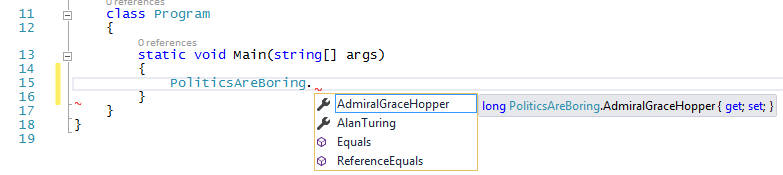 Jan David Narkiewicz (Developer): C#: EditorBrowsabilityAttribute and hiding Methods, Properties ...