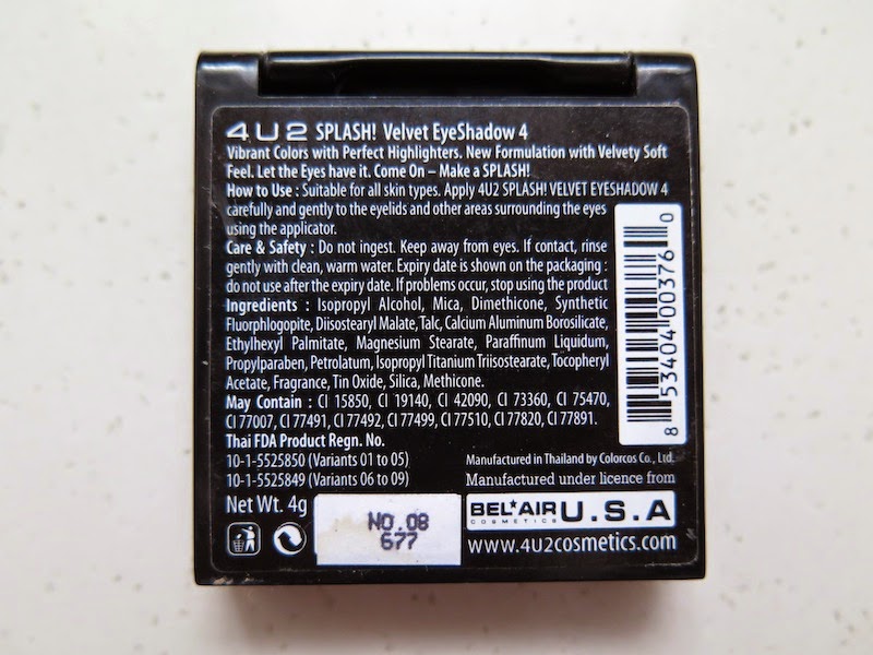 The Blackmentos Beauty Box: Rave Review: 4U2 Splash Velvet Eyeshadow in ...