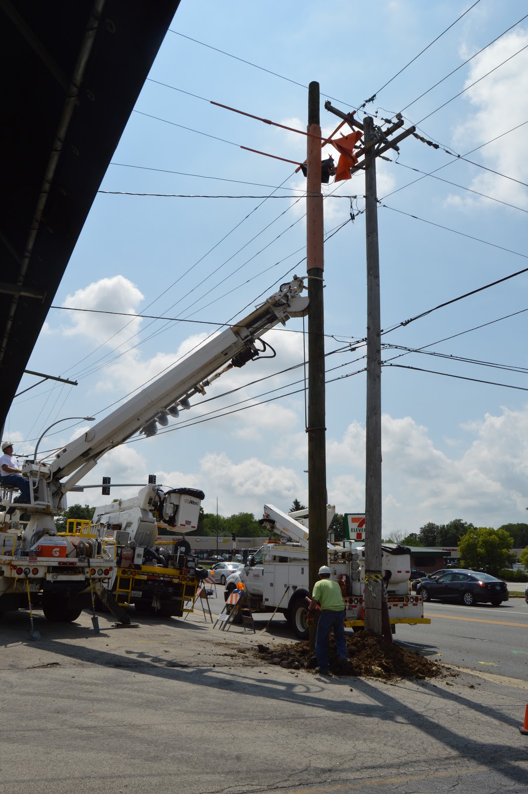 Industrial History: ComEd replacing a pole