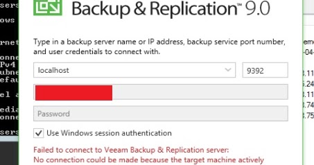 Veeam backup login - connectordarelo