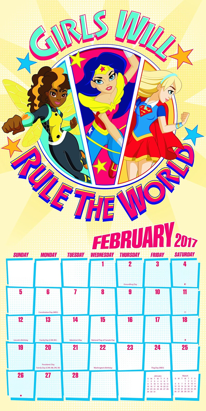 ¡DC Super Hero Girls Blog!: Calendario de DC Super Hero Girls para 2017