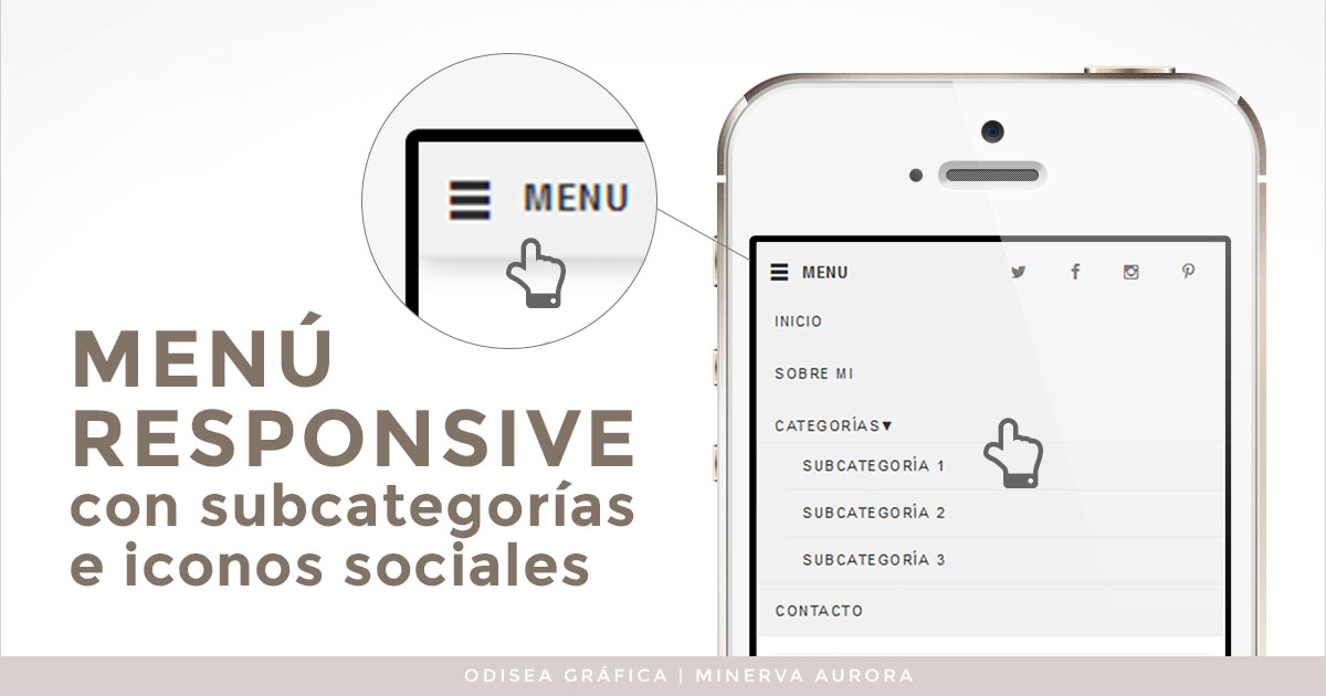 Menú responsive con iconos sociales para Blogger - Odisea gráfica