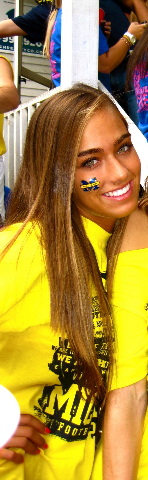 Touch the Banner: Attractive Michigan Girl of the Week: Block M on the Face
