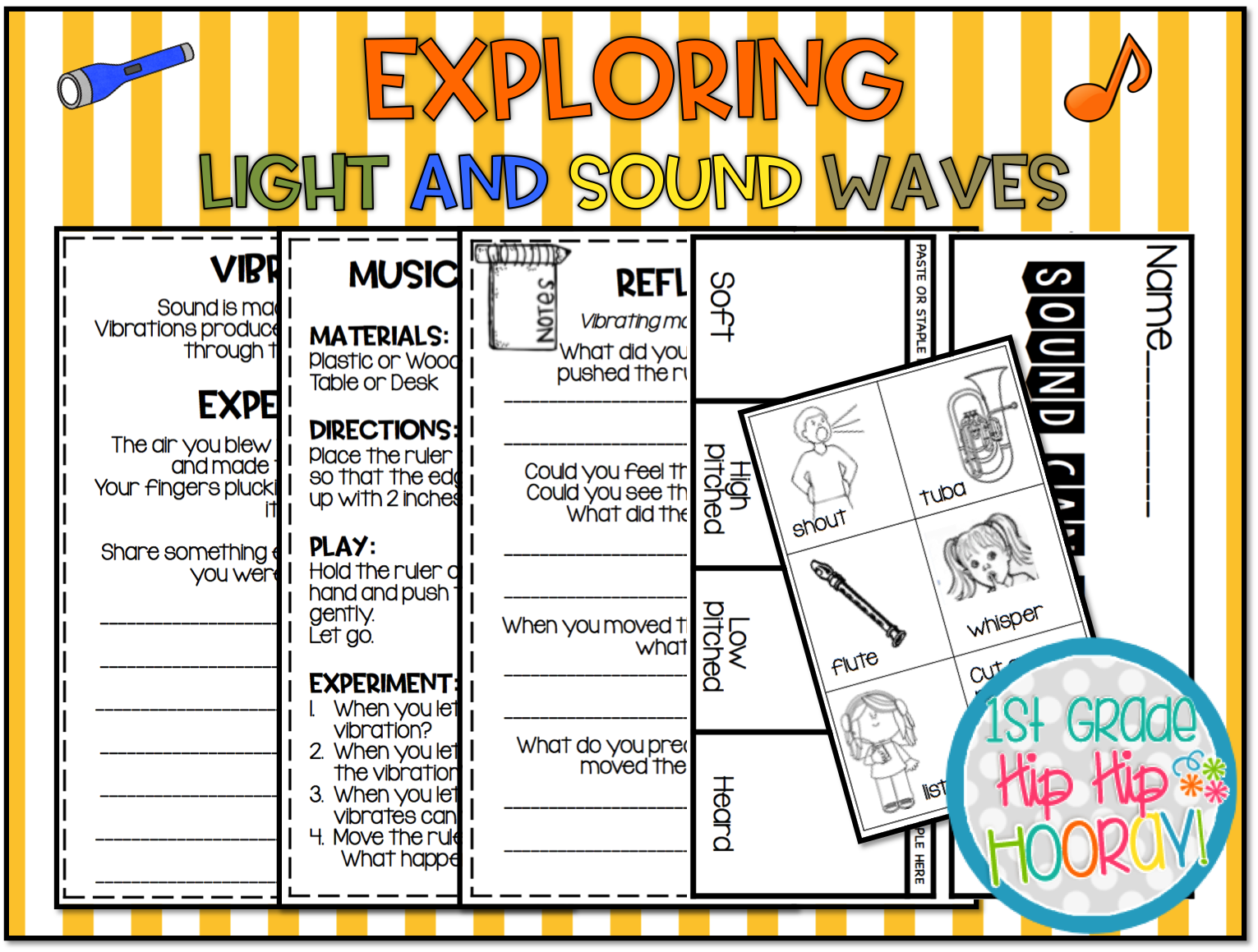 1st Grade Hip Hip Hooray!: Exploring Light and Sound NGSS