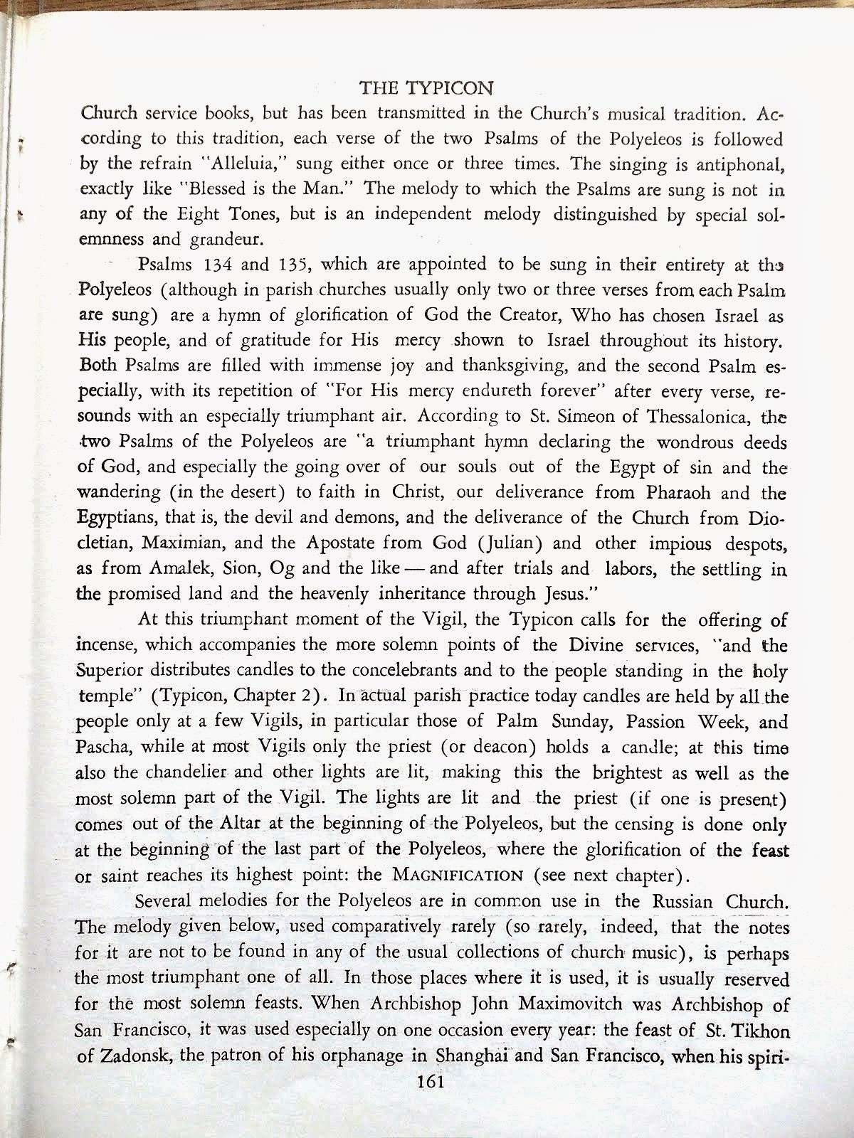 Significance of the Typicon: #63 – Chapter Seven: The Polyeleos