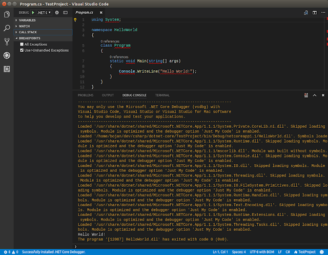 How to run .NET Core console application in VSCode on Ubuntu | My ... How to run .NET Core console application in VSCode on Ubuntu | My ...