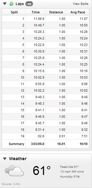 Facetiously Fit: Oh joyous happy 18 miles of running goodness.