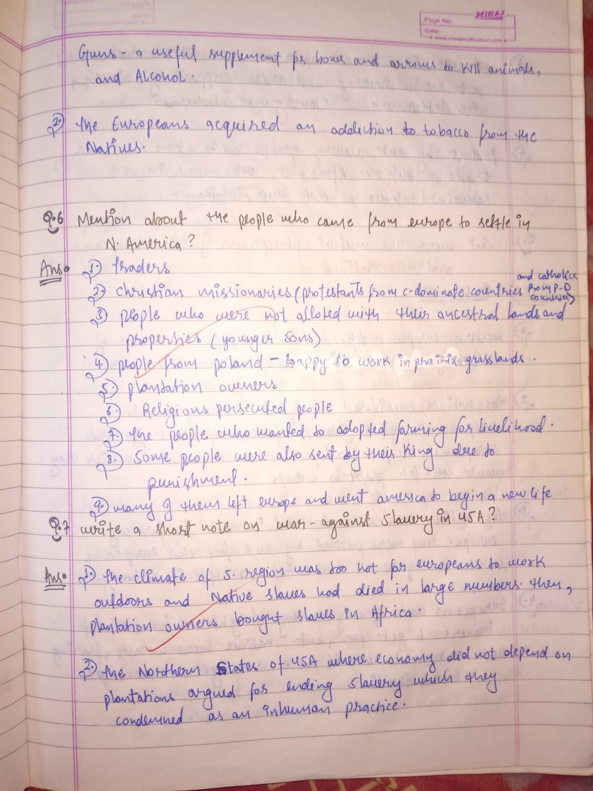 Handwritten Notes of Displacing Indigenous Peoples - class 11th - History