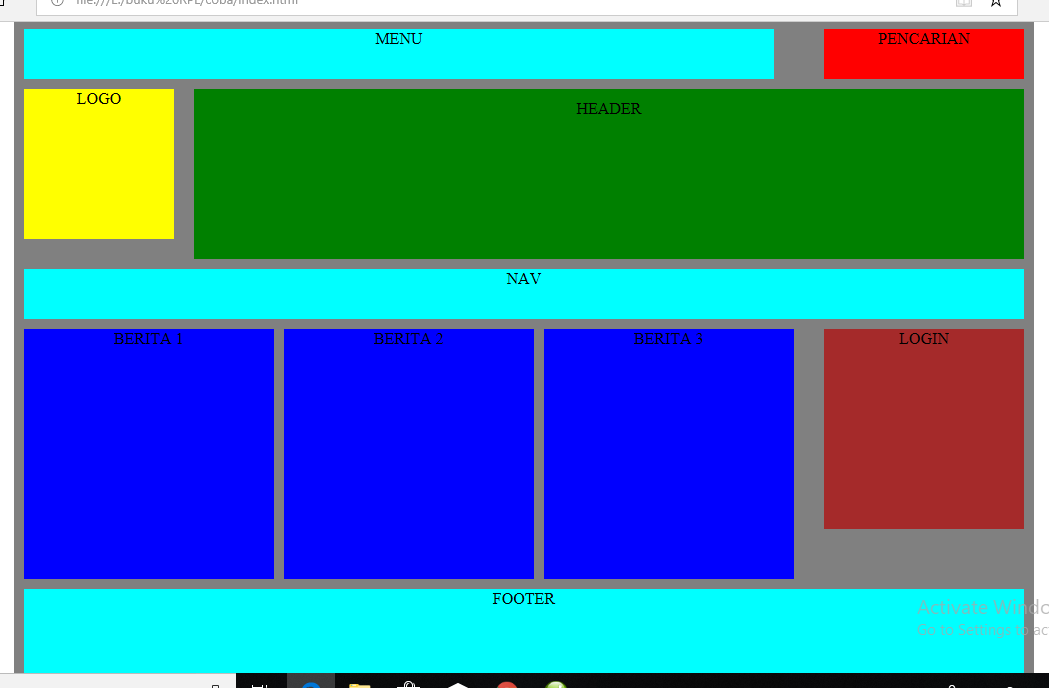 MEMBUAT TAMPILAN LAYOUT SEDERHANA HTML DAN CSS