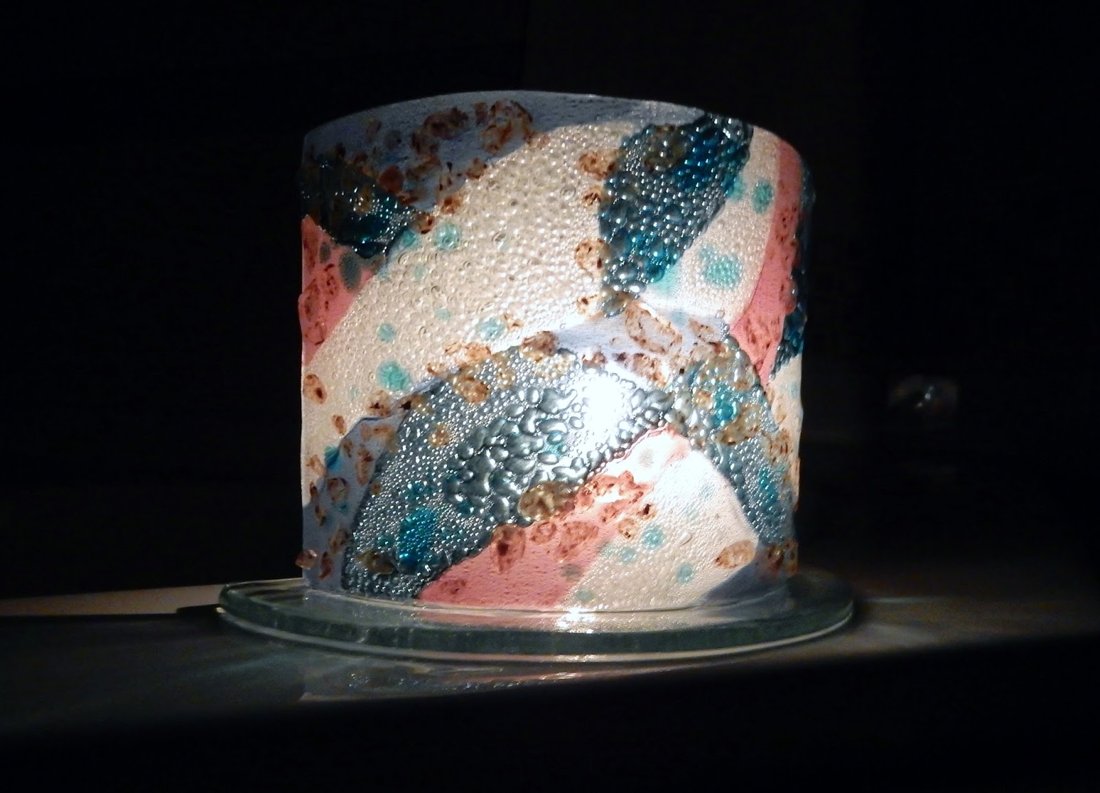 Hand-Painted Fused Glass Candle Shield