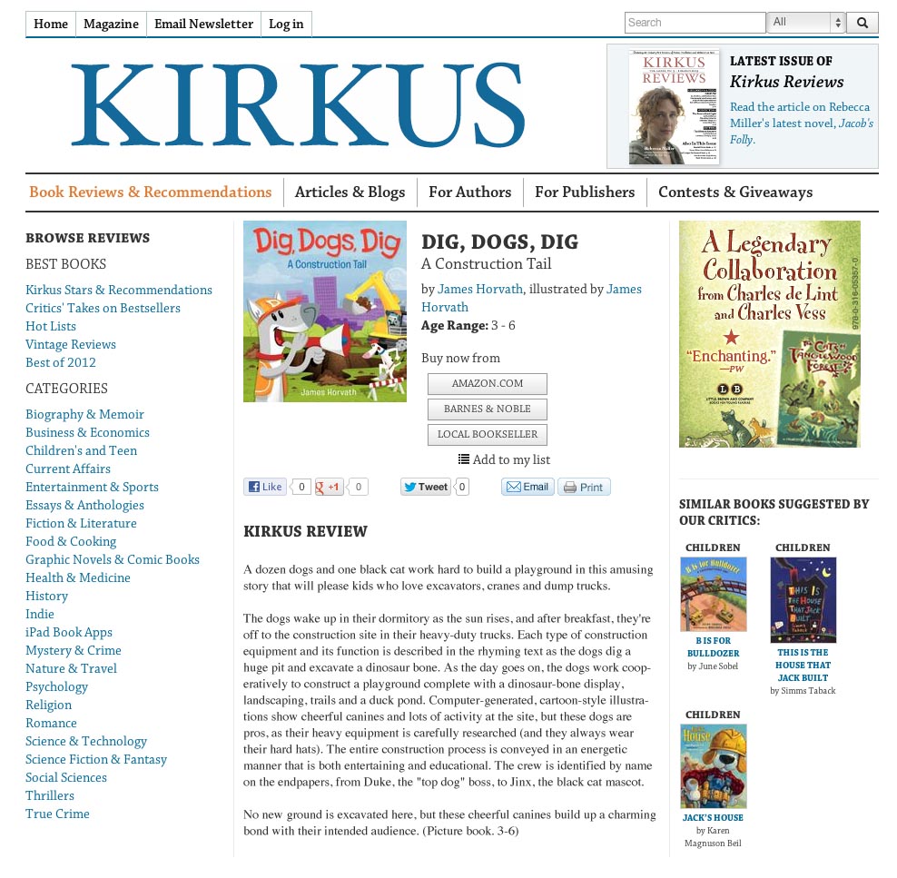 Dig, Dogs, Dig!: Kirkus Review
