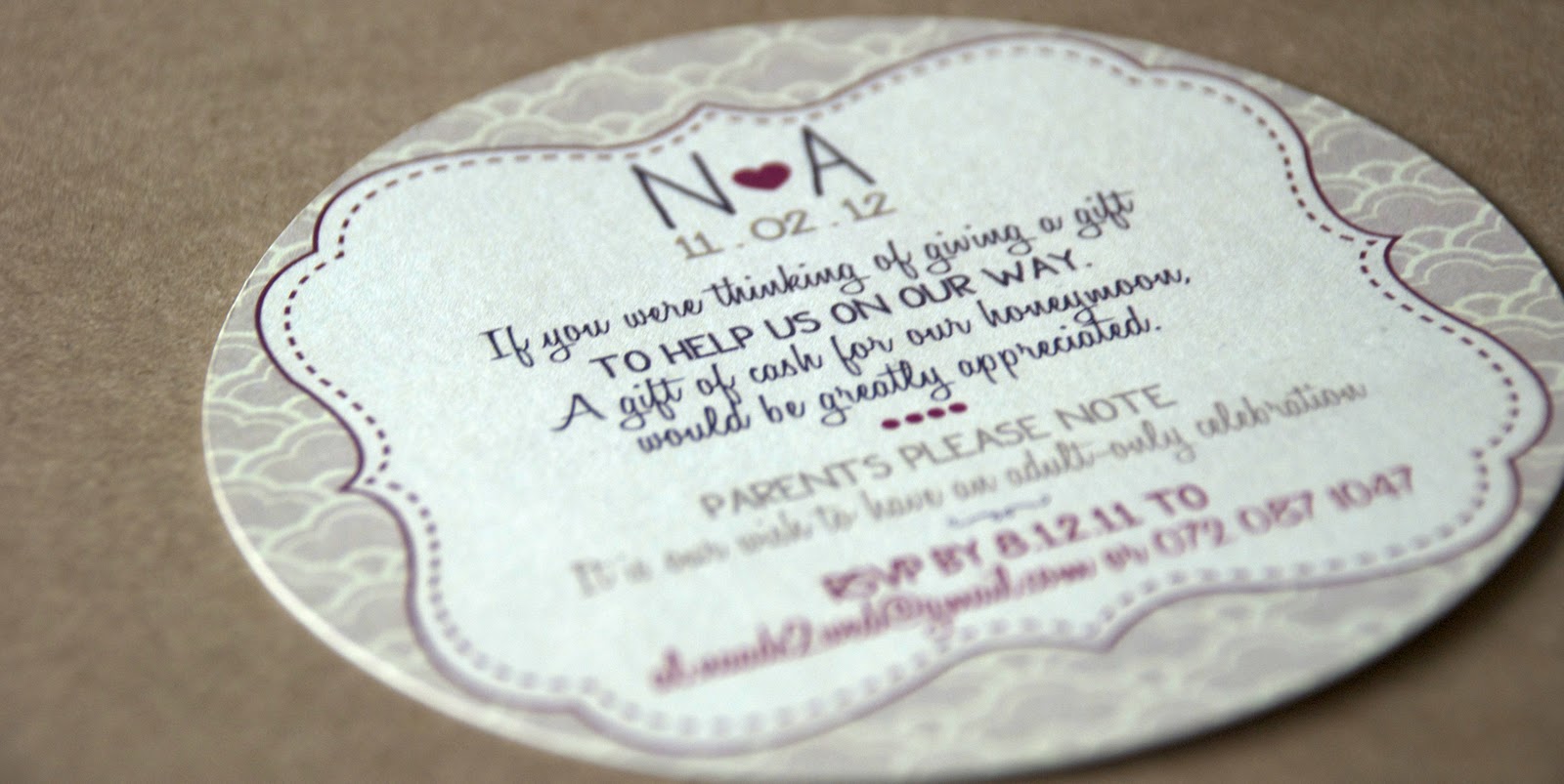 MochoLoco: Nadia and Alastair's Wheel Invitations