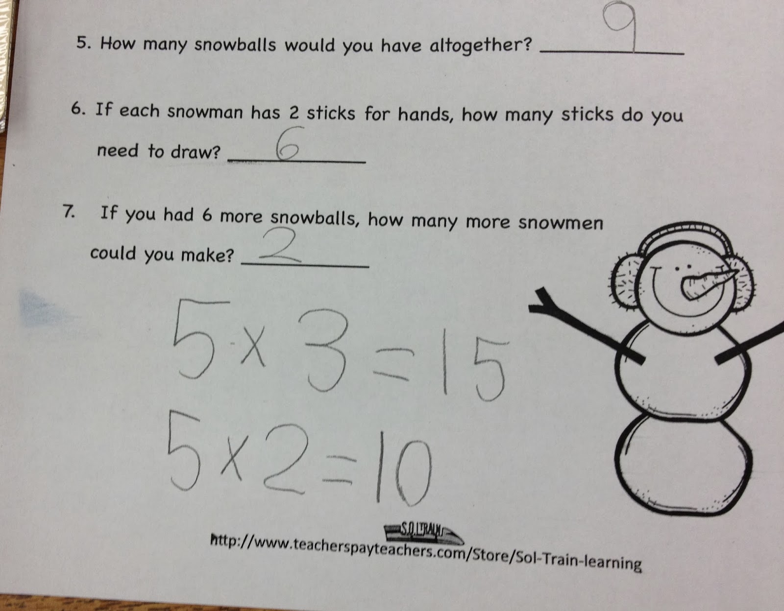 Math Fun with Snowmen - Dynamic Learning Resources