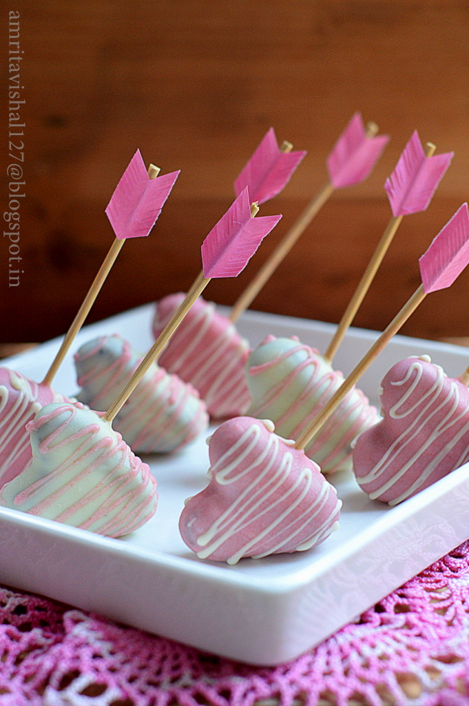 Sweet 'n' Savoury: 'Struck by an arrow' Heart shaped Boozy Cake-pops