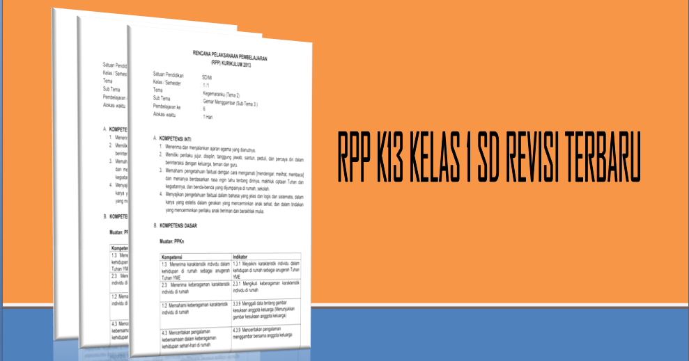 RPP K13 KELAS 1 SD REVISI TERBARU - Contoh Format
