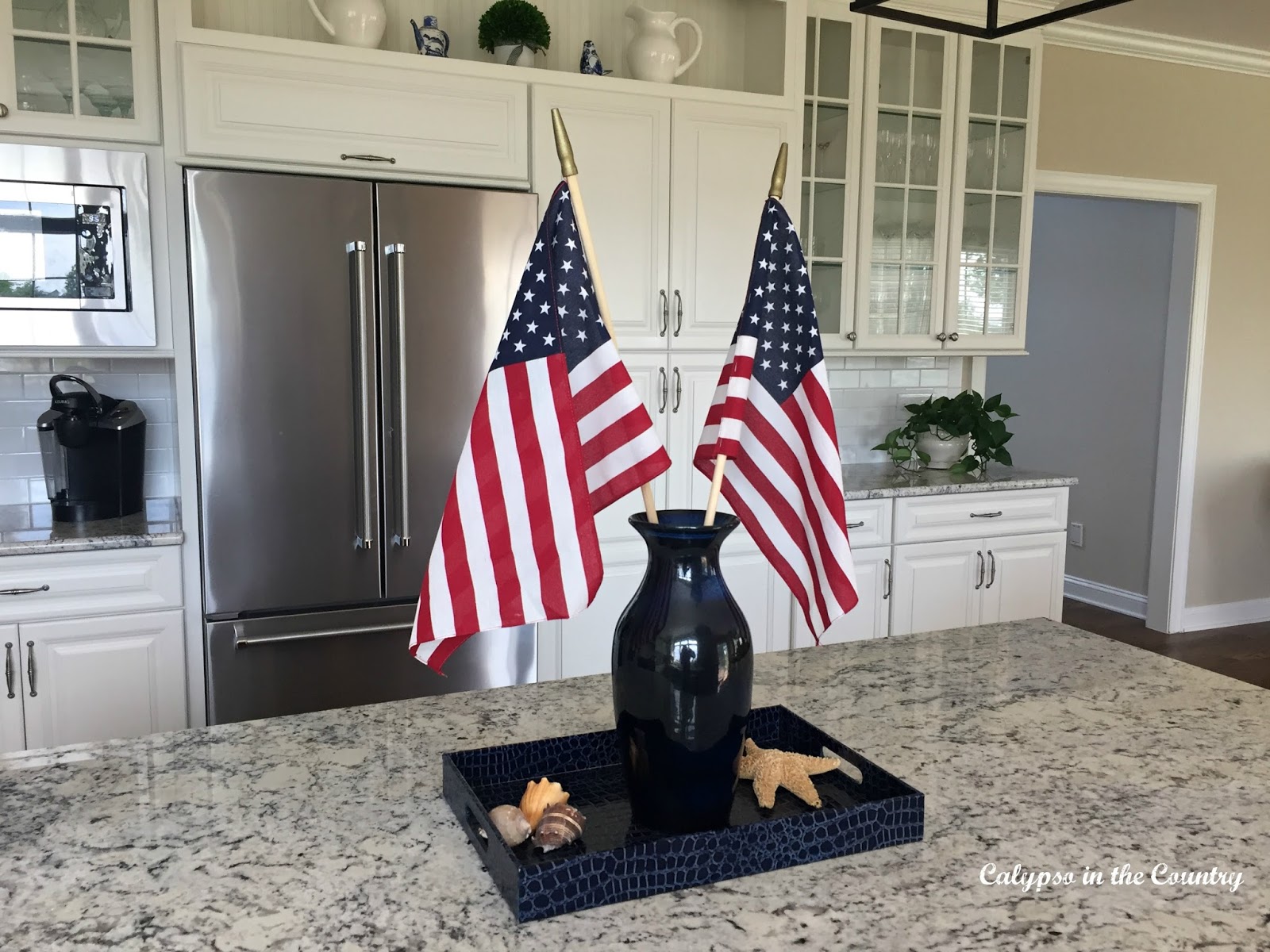 Patriotic Table Setting in the Kitchen - Calypso in the Country