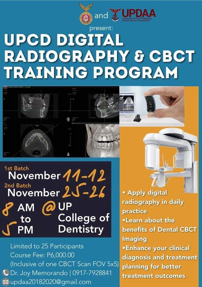 UPCD DIGITAL RADIOGRAPHY & CBCT TRAINING PROGRAM ~ Pinoydental