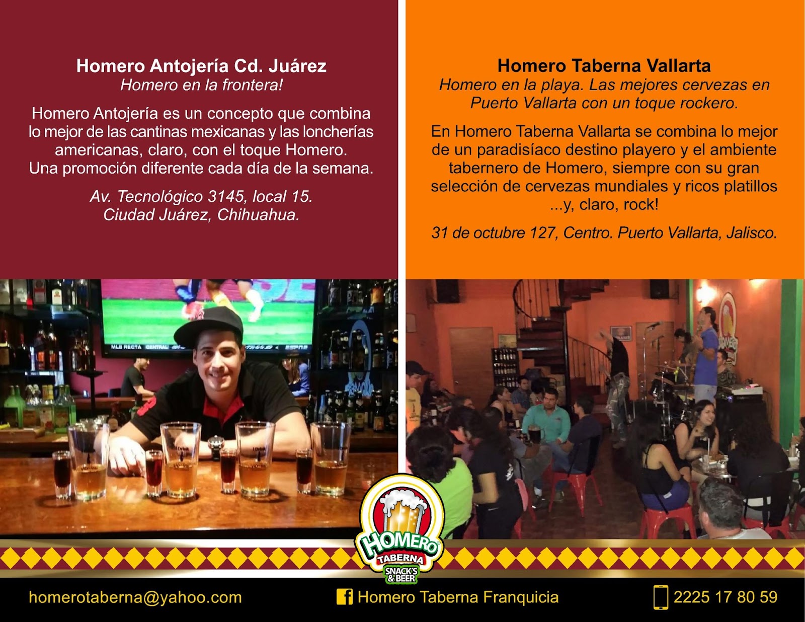 Homero Taberna Franquicia: Homero Taberna en México. Franquicia 100% ...