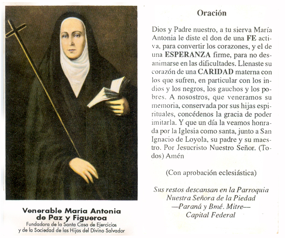 María Antonia de Paz y Figueroa | Directorio de la Iglesia Católica