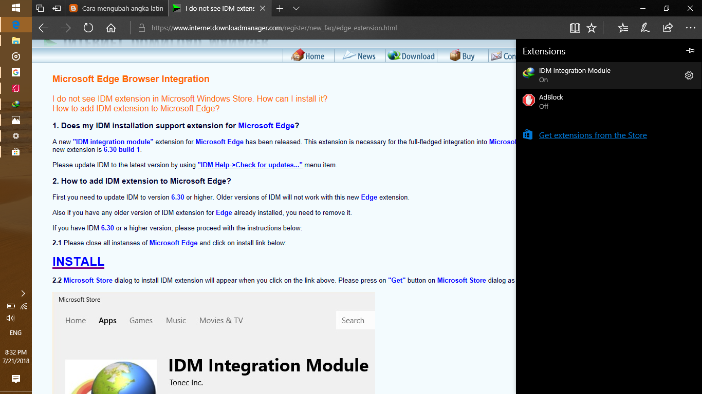 Cara Memasang IDM di Microsoft Edge