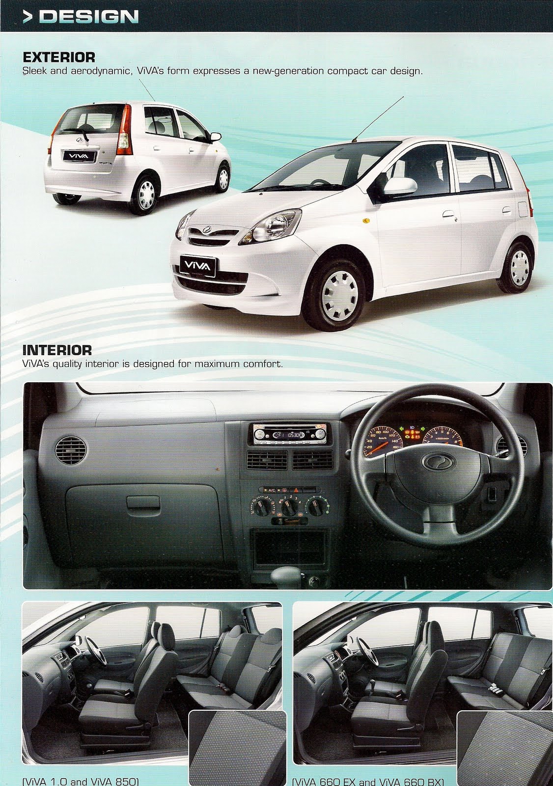Kereta Perodua: Perodua Viva brochure and specification