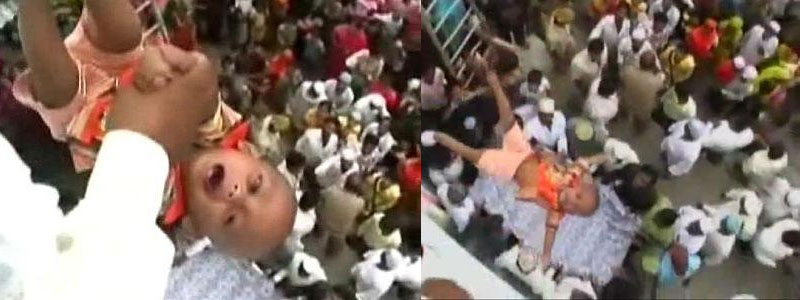 Tossing of babies from the roof top - appaling ritual : Karnataka!!
