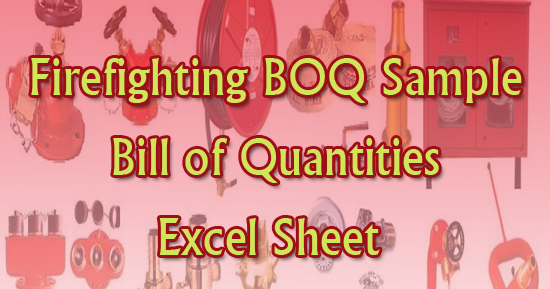 Firefighting BOQ Example - Bill of Quantities Excel Sheet