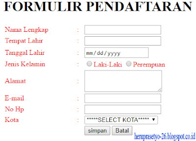 Cara Membuat Form Pendaftaran Di Html Pendaftaran Form Css Membuat - Udin Blog