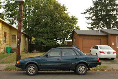 OLD PARKED CARS.: 1986 Subaru GL-10 Turbo.