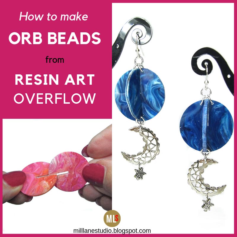 How to Turn Resin Art Overflow into Marbled Orb Earrings | Mill Lane Studio