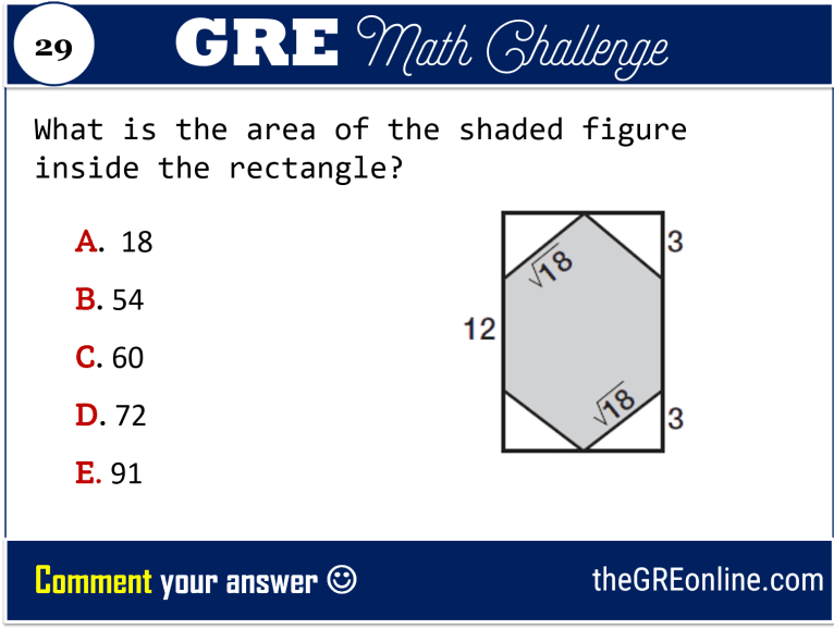 GRE Math Challenge #29 : What is the area of the shaded figure inside ...