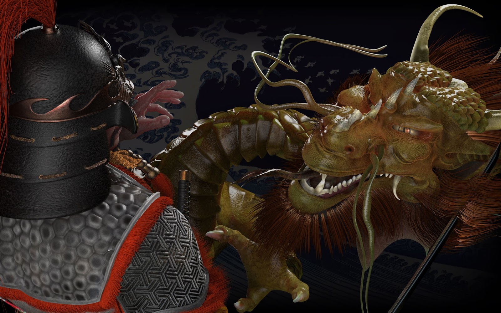 ragnotattoo: Samurai with dragon