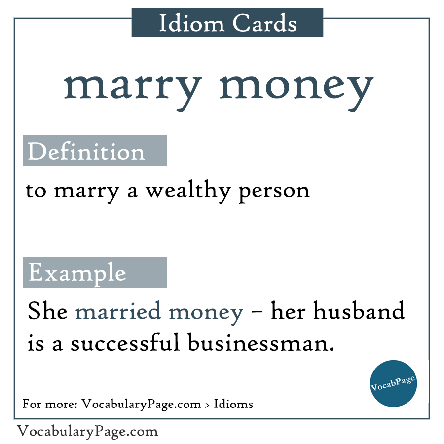Idioms about money
