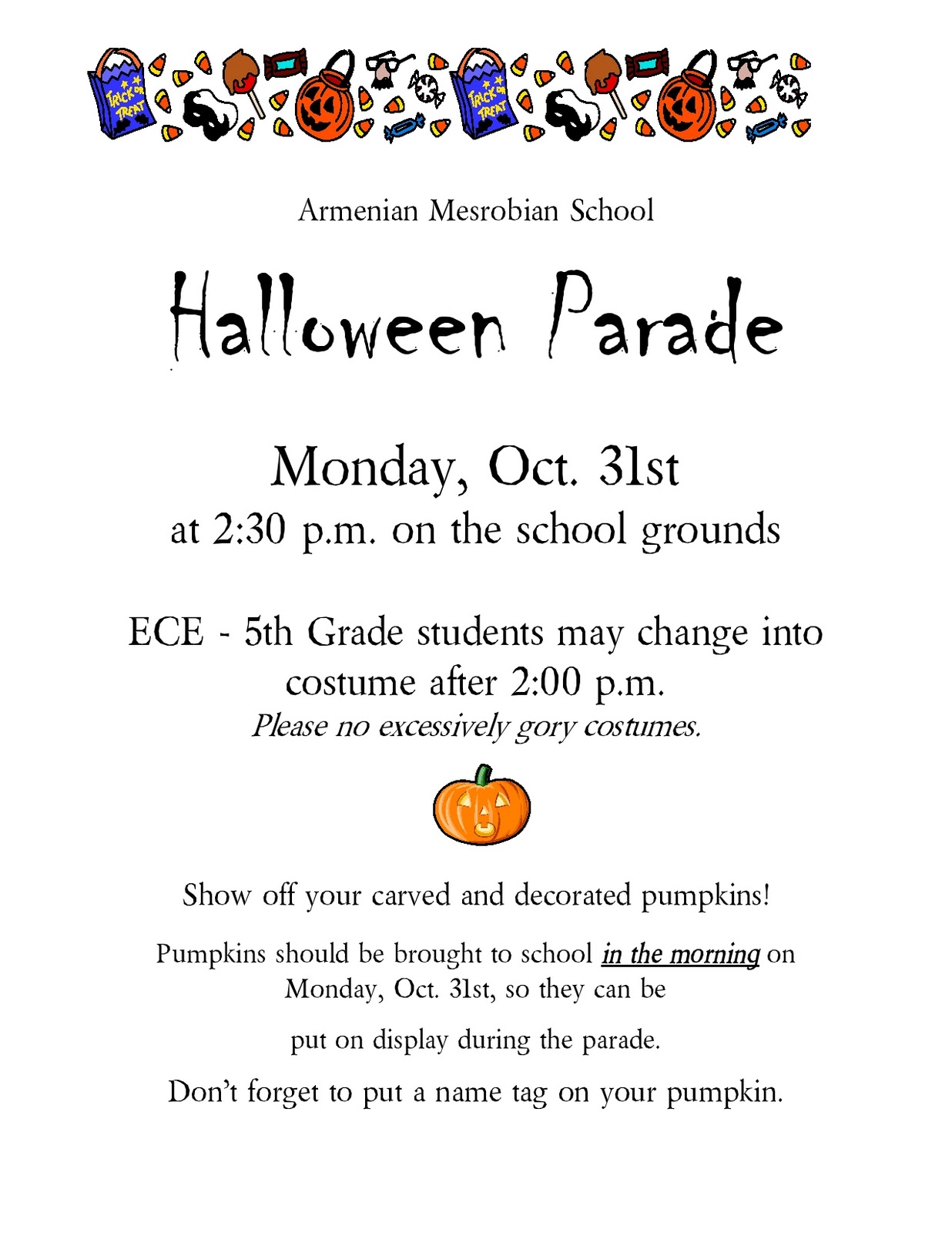 Armenian Mesrobian School Halloween Parade Monday October 31 armenian-mesrobian-school-halloween-parade-monday-october-31