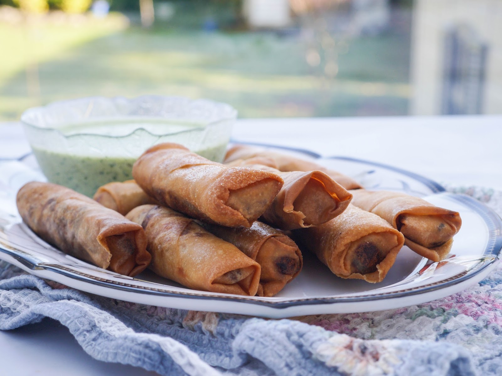 This Muslim Girl Bakes: Tandoori Chicken and Vegetable Spring Rolls.